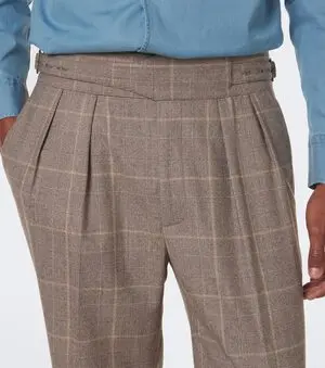 Rubinacci Checked Virgin Wool Straight Pants