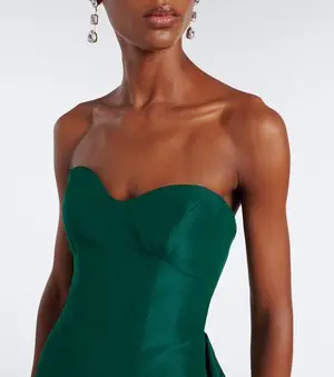 Monique Lhuillier Draped Strapless Silk Bustier Gown