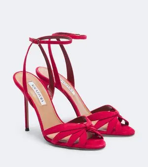 AQUAZZURA Soulmate Suede Sandals - Red