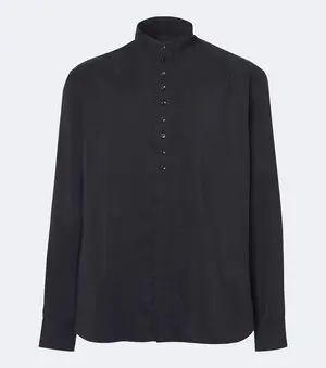 Giorgio Armani Silk-blend Shirt - Blue
