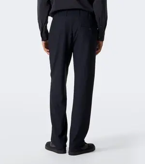 Giorgio Armani Waffle-knit Straight Pants - Blue