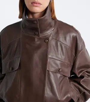Nour Hammour Quincy Leather Blouson Jacket