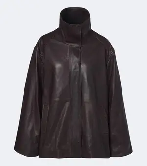 Nour Hammour Lowen Leather Jacket - Brown