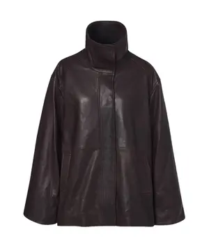 Nour Hammour Lowen Leather Jacket - Brown