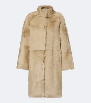 Nour Hammour Blaise Shearling Coat - Beige