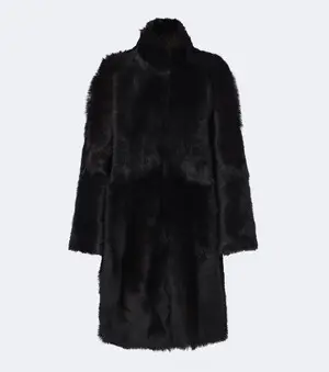 Nour Hammour Blaise Shearling Coat - Brown