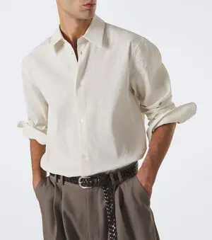 Studio Nicholson View Striped Cotton And Linen Shirt