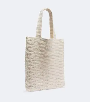 ALEMAIS Island Cove Crochet Tote Bag - White
