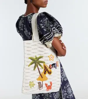 ALEMAIS Island Cove Crochet Tote Bag - White