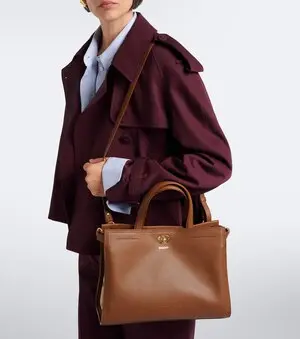 Burberry Cotswolds Check Small Leather Tote Bag