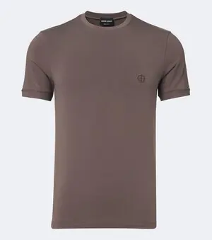 Giorgio Armani Logo Jersey T-shirt - Brown
