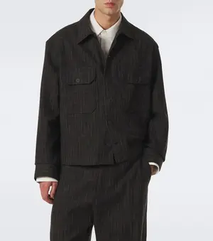 Studio Nicholson Kelver Striped Cotton And Wool-blend Jacket