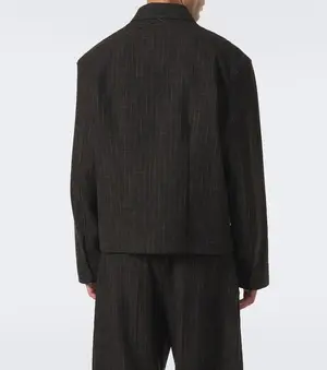 Studio Nicholson Kelver Striped Cotton And Wool-blend Jacket