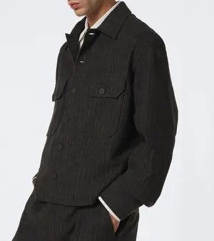 Studio Nicholson Kelver Striped Cotton And Wool-blend Jacket