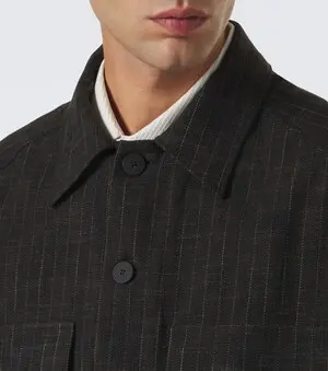 Studio Nicholson Kelver Striped Cotton And Wool-blend Jacket