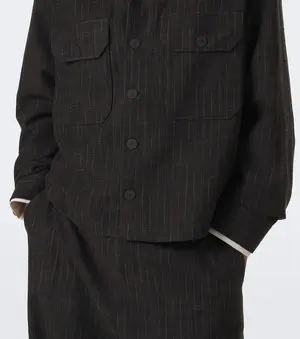 Studio Nicholson Kelver Striped Cotton And Wool-blend Jacket