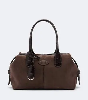 TOD'S Bauletto Small Suede Tote Bag - Brown