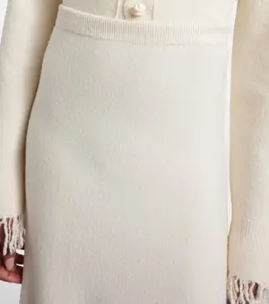 Bottega Veneta Fringed Wool Midi Skirt