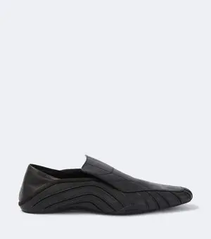 Gucci Mesh-trimmed Leather Loafers
