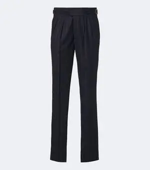 Rubinacci Striped Virgin Wool Straight-leg Trousers