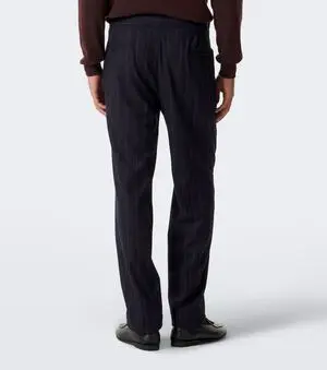 Rubinacci Striped Virgin Wool Straight-leg Trousers