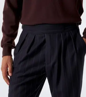 Rubinacci Striped Virgin Wool Straight-leg Trousers