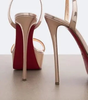 CHRISTIAN LOUBOUTIN Loubi Queen Alta Leather Platform Sandals