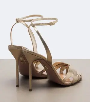 AQUAZZURA Soulmate Metallic Leather Sandals