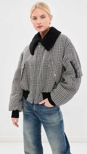 Stella McCartney Plush-trimmed Bomber Jacket
