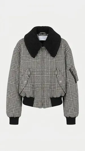 Stella McCartney Plush-trimmed Bomber Jacket