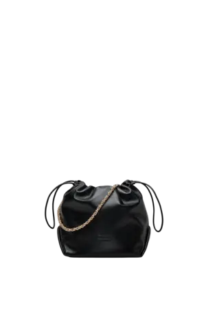 Scanlan Theodore Scanlan Theodore US Leather Drawstring Bag With Chain Strap Black