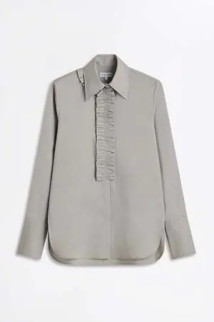 Scanlan Theodore Parachute Cotton Ruffle Shirt - Sable