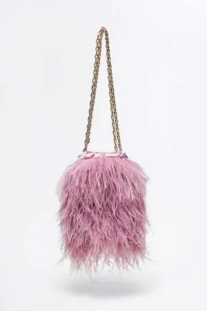 Scanlan Theodore Feather Bucket Bag With Chain Strap Sugar