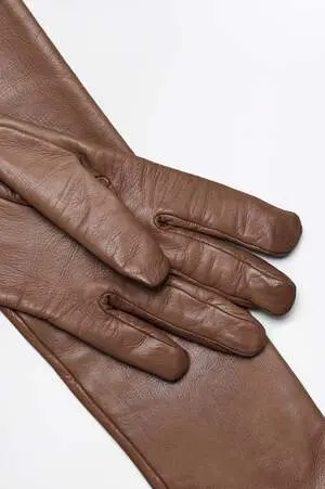 Scanlan Theodore Scanlan Theodore US Leather Opera Gloves Taupe