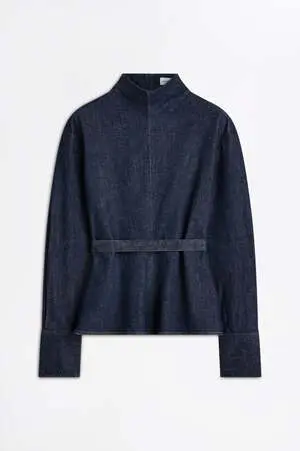 Scanlan Theodore Denim Funnel Neck Top - Indigo.b