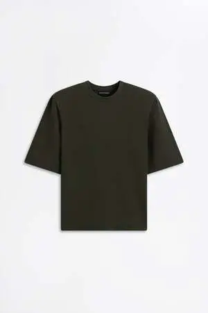 Scanlan Theodore Scanlan Theodore Mercerised Oversize Shoulder Pad Tee Army