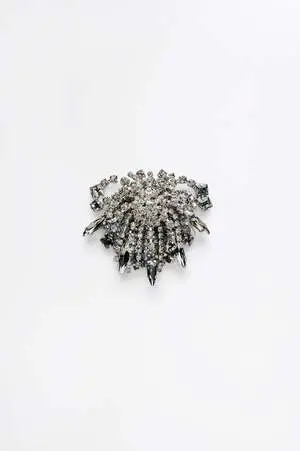 Scanlan Theodore Crystal Cascade Brooch - Black.diamond