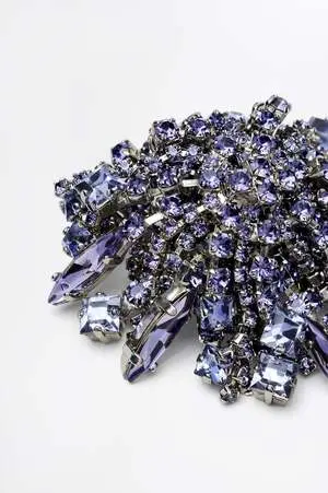 Scanlan Theodore Scanlan Theodore US Crystal Cascade Brooch Violet