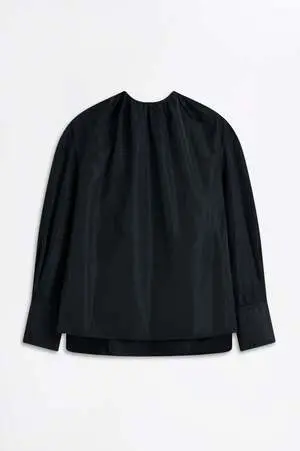 Scanlan Theodore Taffeta Gather Neck Top - Black