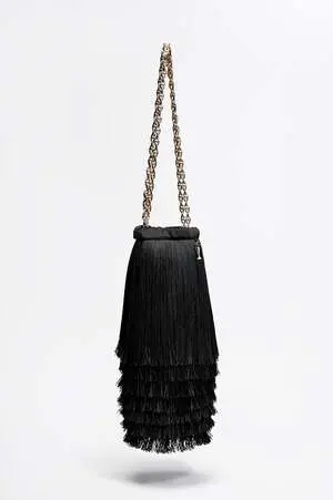 Scanlan Theodore The Fringed Drawstring Bag - Black