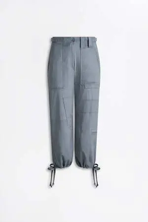 Scanlan Theodore Faux-suede Crop Cargo Trousers - Denim