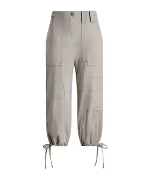 Scanlan Theodore Faux-Suede Crop Cargo Trousers Stone