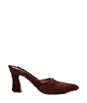 Scanlan Theodore Mules With Pointed Toe And Textured Calf Hair