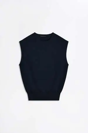 Scanlan Theodore Crepe Knit Jersey Tank - Navy