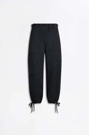 Scanlan Theodore Sueded Silk Cropped Cargo Trousers - Black