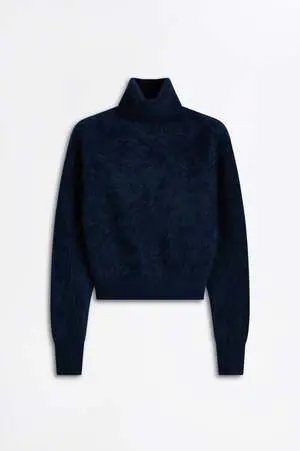 Scanlan Theodore Brushed Cashmere Shoulder Pad Sweater - Navy