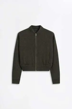 Scanlan Theodore Cashmere Wool Crew Bomber - Army