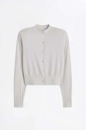 Scanlan Theodore Tinsel Shoulder Pad Cardigan - Chalk