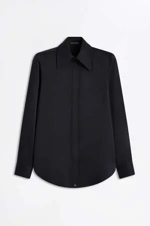 Scanlan Theodore Sueded Silk Shoulder Pad Shirt - Black
