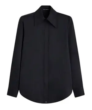 Scanlan Theodore Sueded Silk Shirt With Shoulder Pad Detail - Black